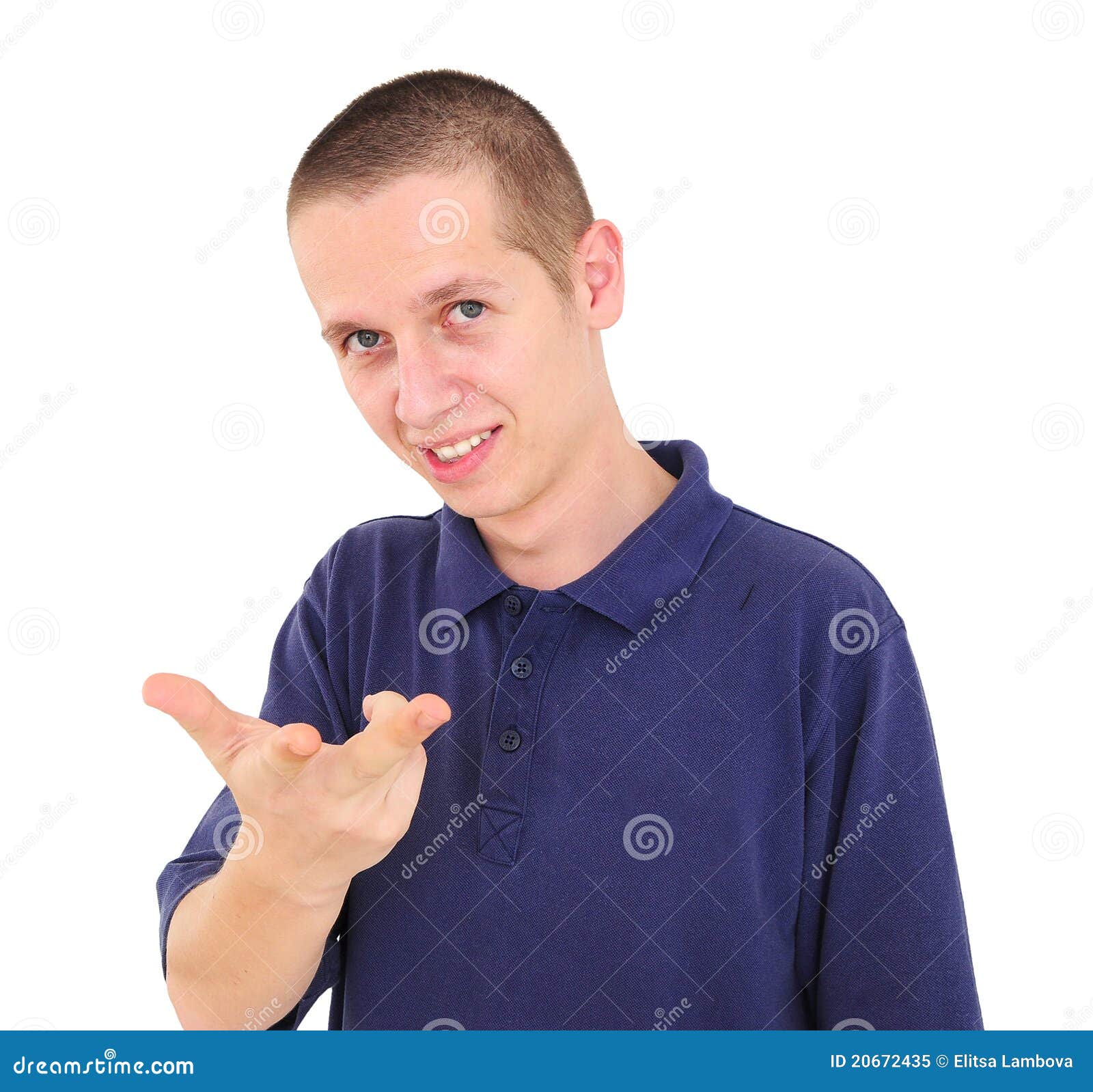 Young smiling man pointing stock image. Image of looking - 20672435