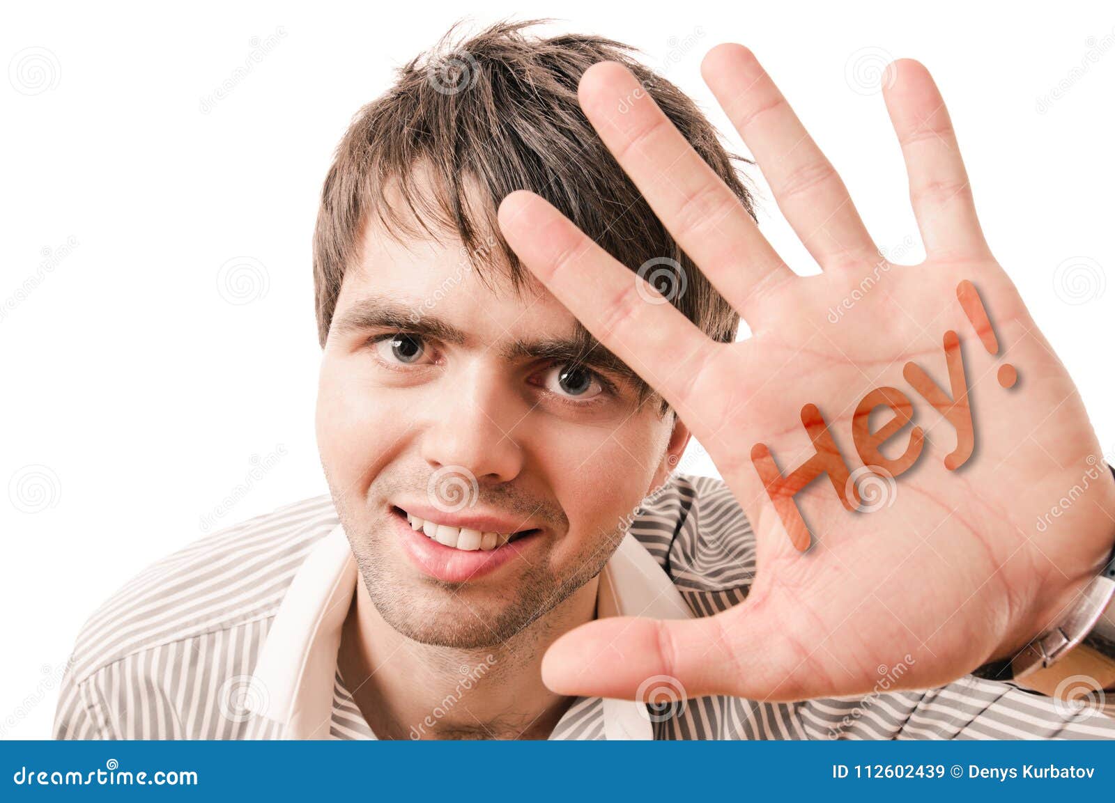 Man saying hey stock image. Image of expression, lifestyle - 112602439