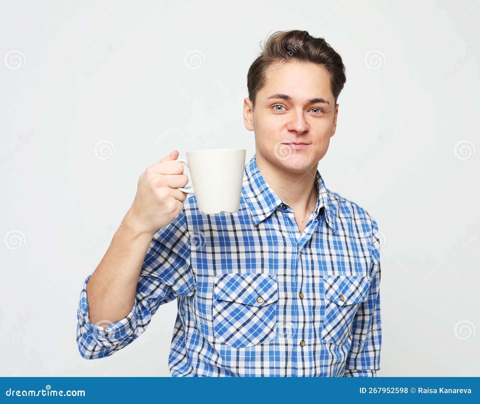 Young Smiling Man with a White Cup Stock Photo - Image of lifestyles ...