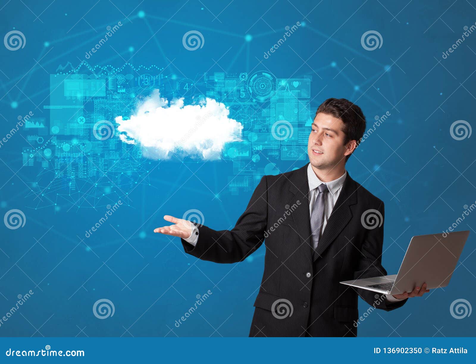 Person Presenting Cloud Technology Concept Stock Photo - Image of ...