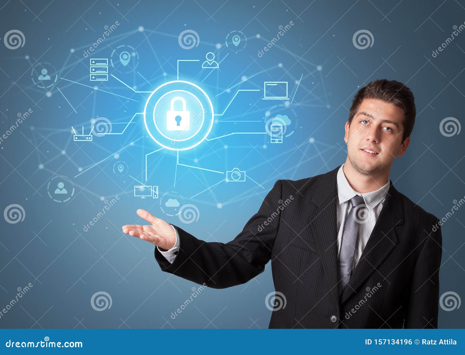 Person Presenting Office Cloud Technology Concept Stock Photo - Image ...