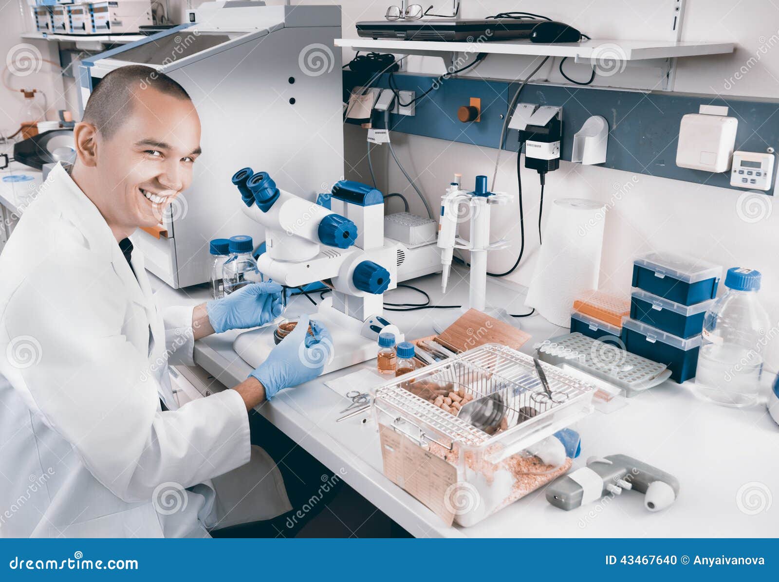 Young smiling scientist stock photo. Image of genetic - 43467640