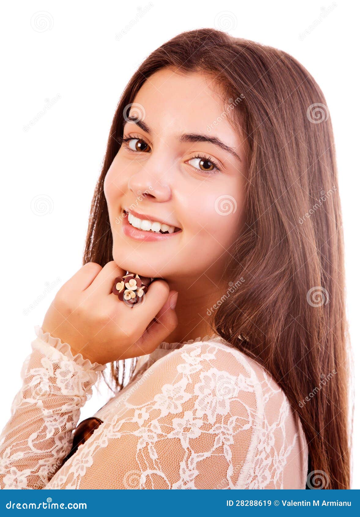 Young smiling woman stock image. Image of ring, beautiful - 28288619