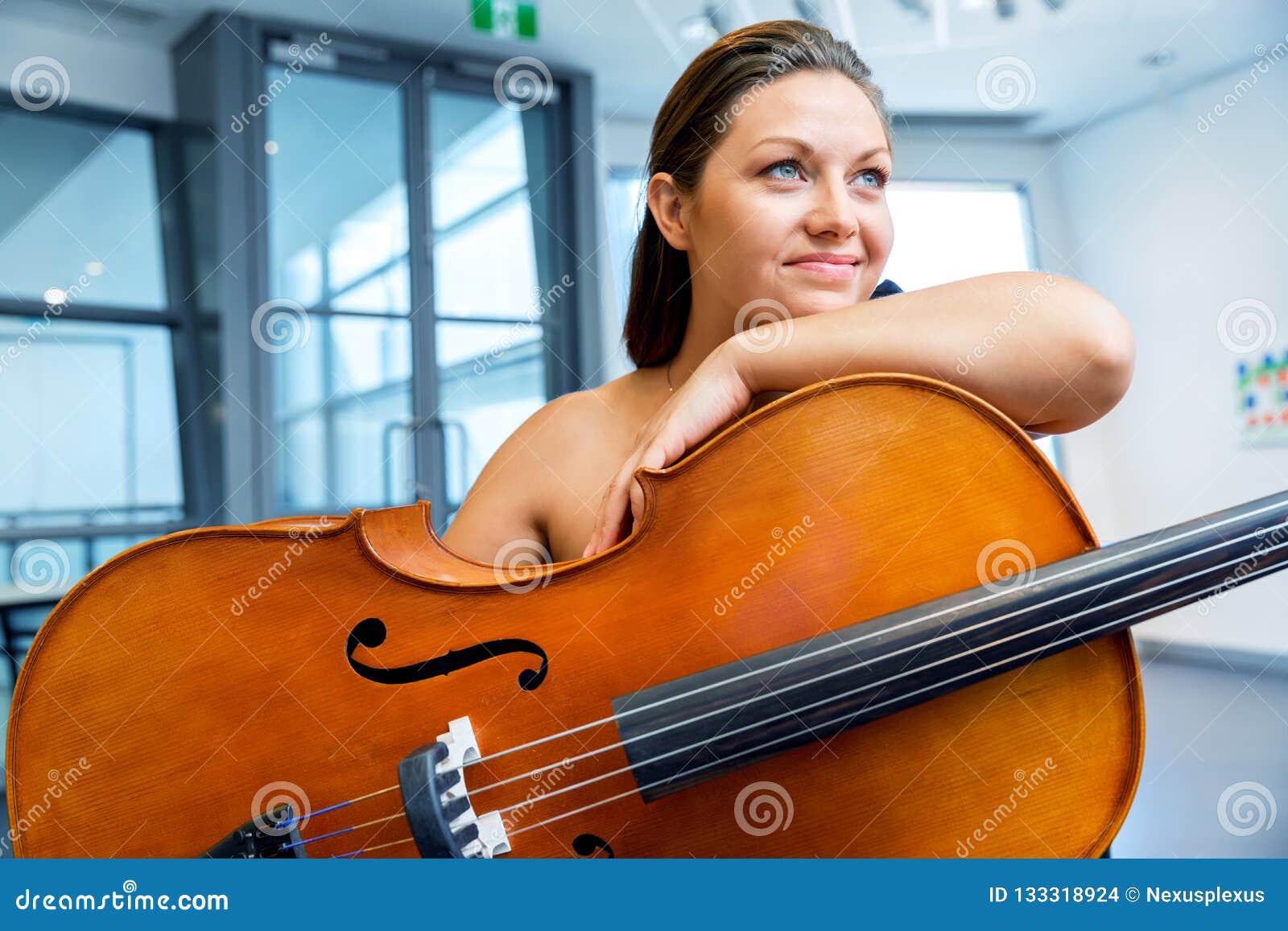Woman with a cello stock photo. Image of concert, classical - 133318924