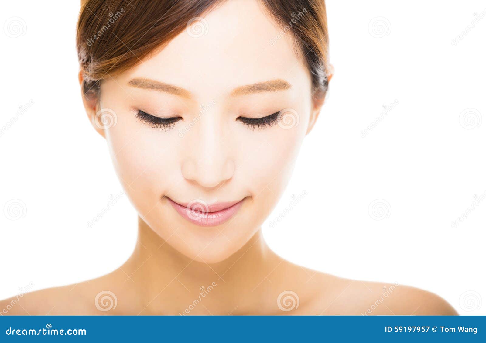 Young Smiling Woman with Clean Face Stock Image - Image of female ...