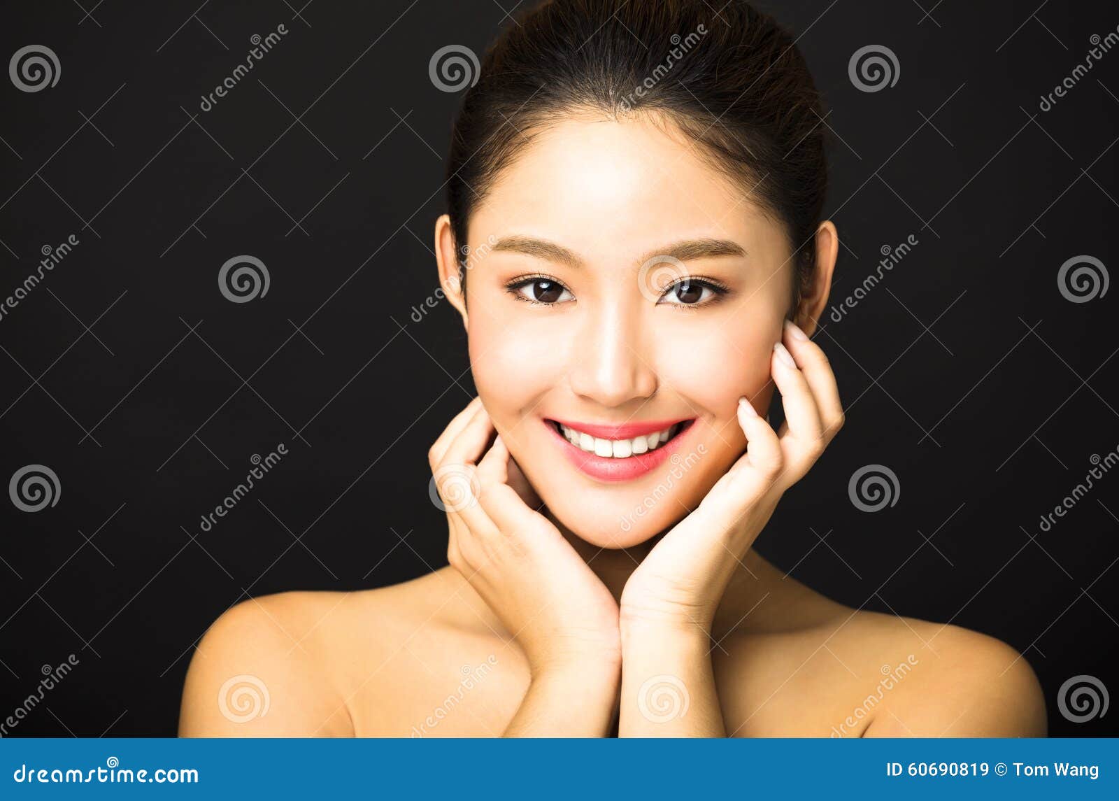Young Smiling Woman with Clean Face Stock Image - Image of skin, asian ...