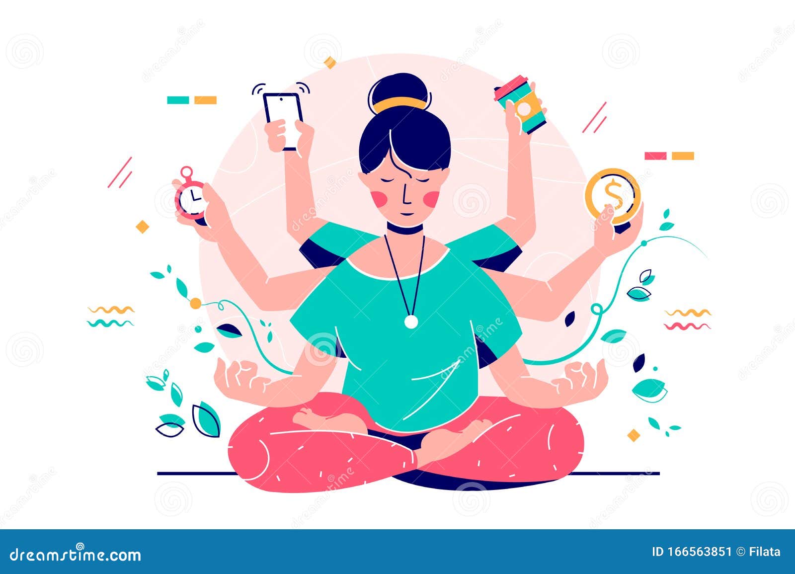 Young Smiling Woman Multi-tasking Using Modern Device and Time. Stock ... Young Smiling Woman Multi-tasking Using Modern Device and Time. Stock ...