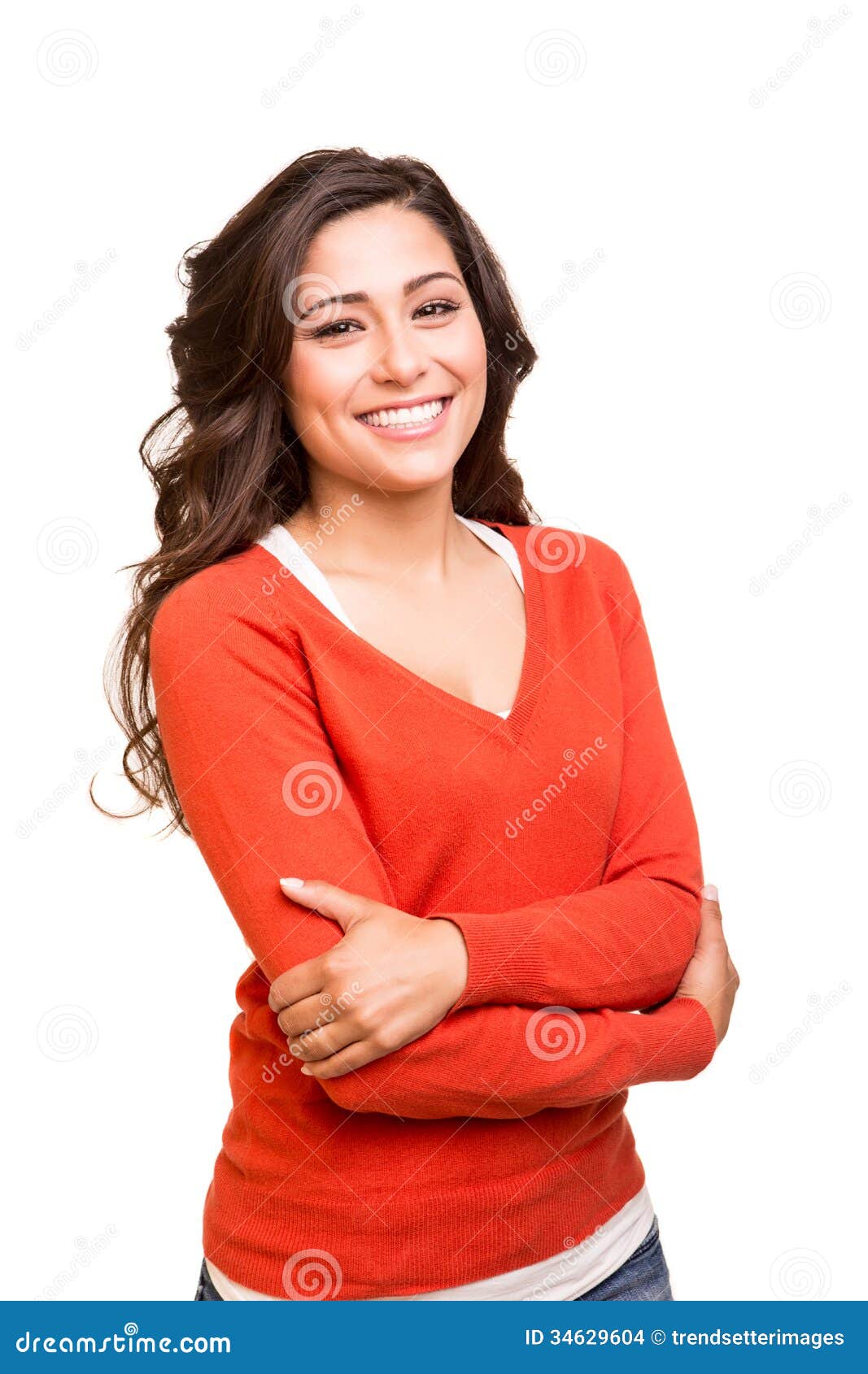 Young smiling woman posing stock photo. Image of casual - 34629604