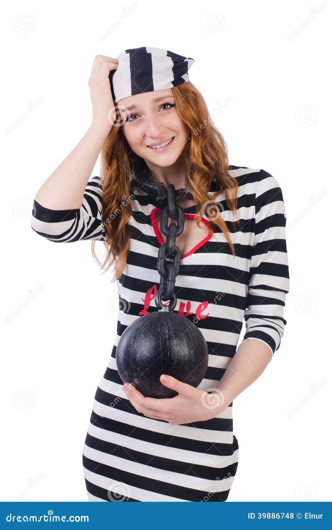 Young Smiling Woman-prisoner Stock Photo - Image of jailbird, detention ...