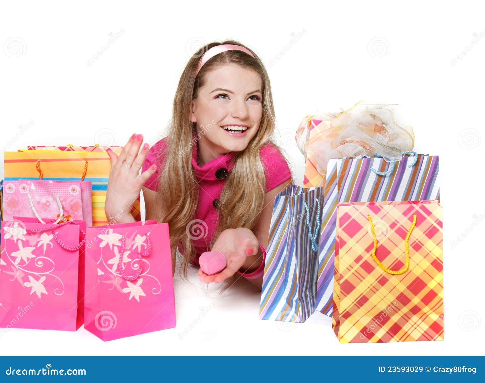 Young Smiling Woman Shopping Stock Image - Image of attractive, female ...