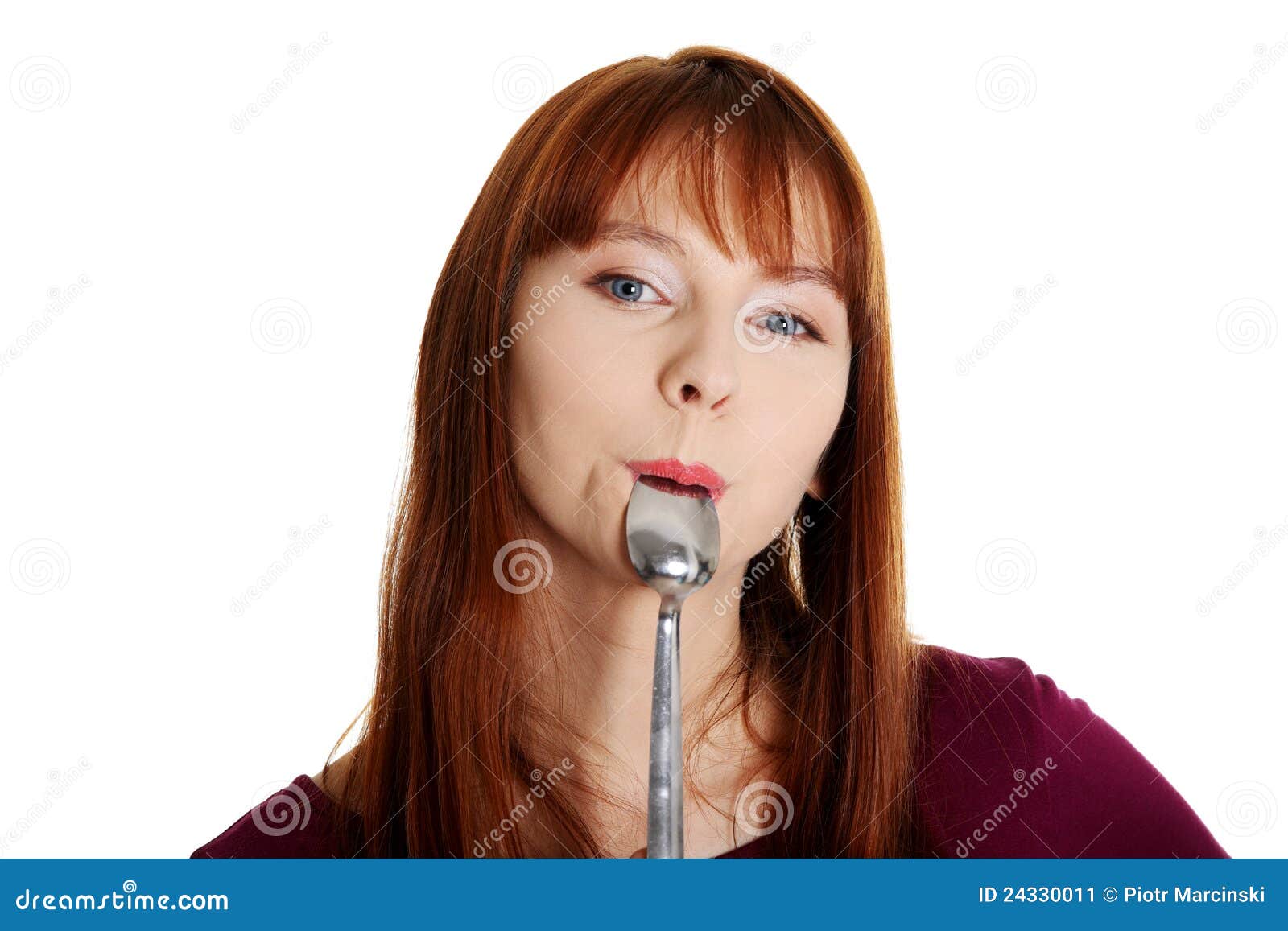 Young Smiling Woman with Spoon Stock Image - Image of pretty, cheerful ...