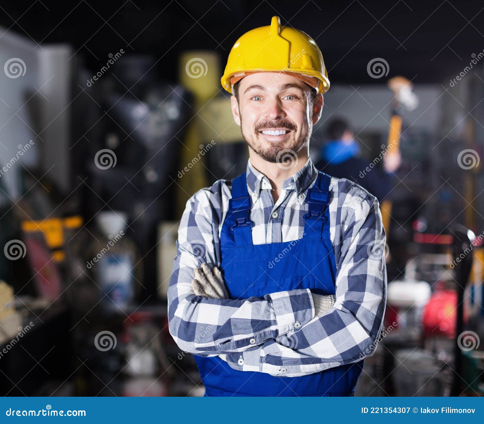 Young Smiling Worker Displaying His Workplace Stock Image - Image of ...