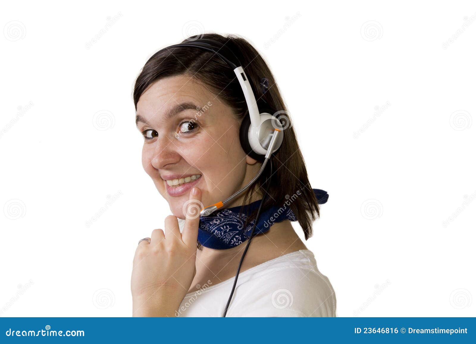 Young Smilling Phone Operator Stock Photo - Image of isolated ...