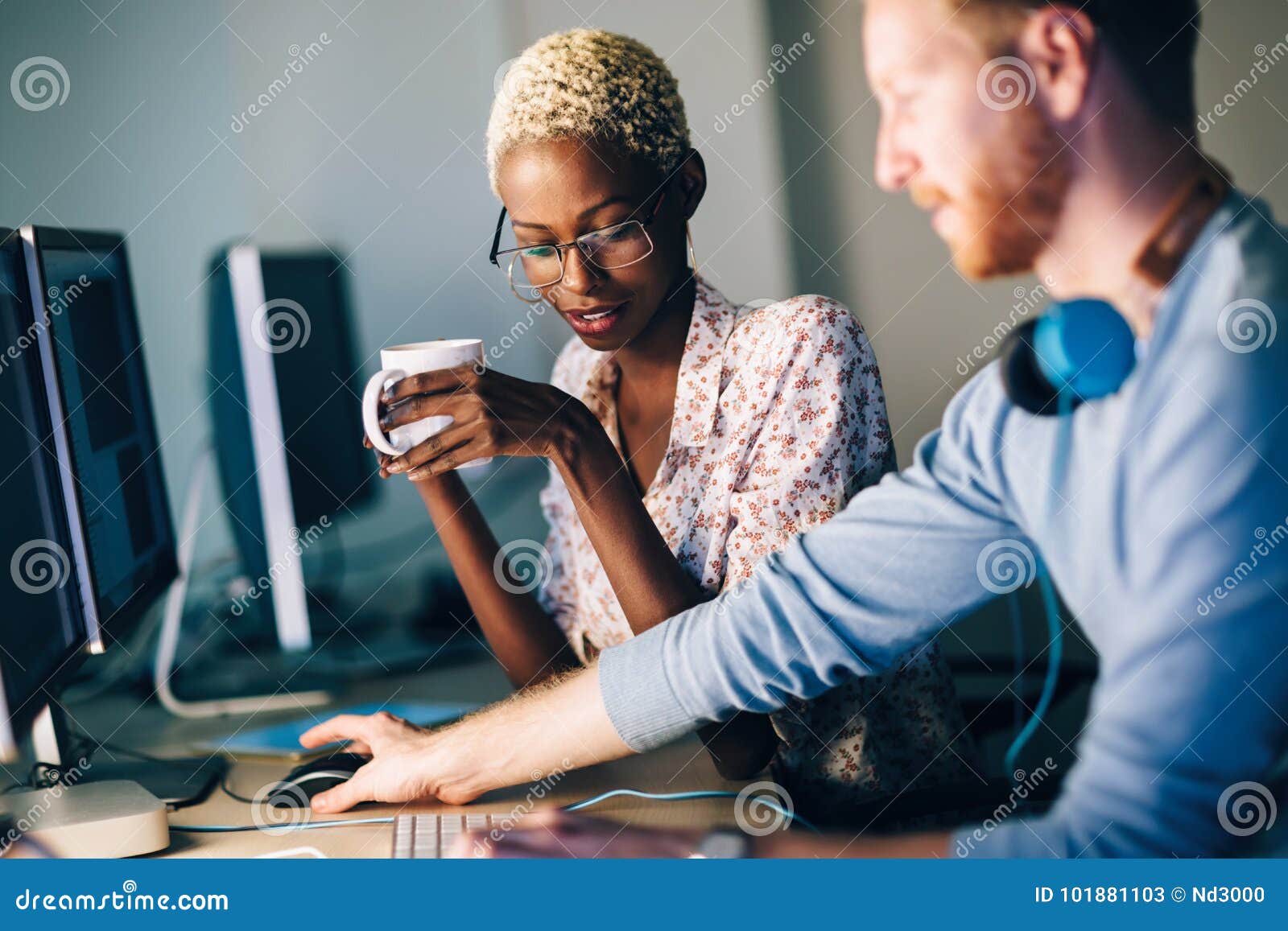 Software Engineers Working on Project and Programming in Company Stock ...