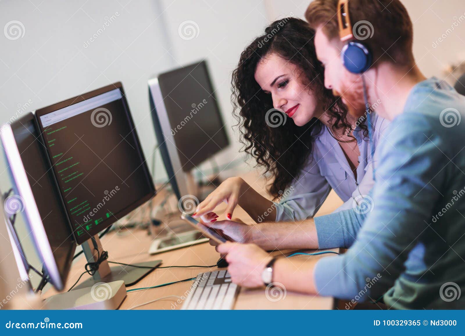Software Engineers Working on Project and Programming in Company Stock Image - Image of develop ...