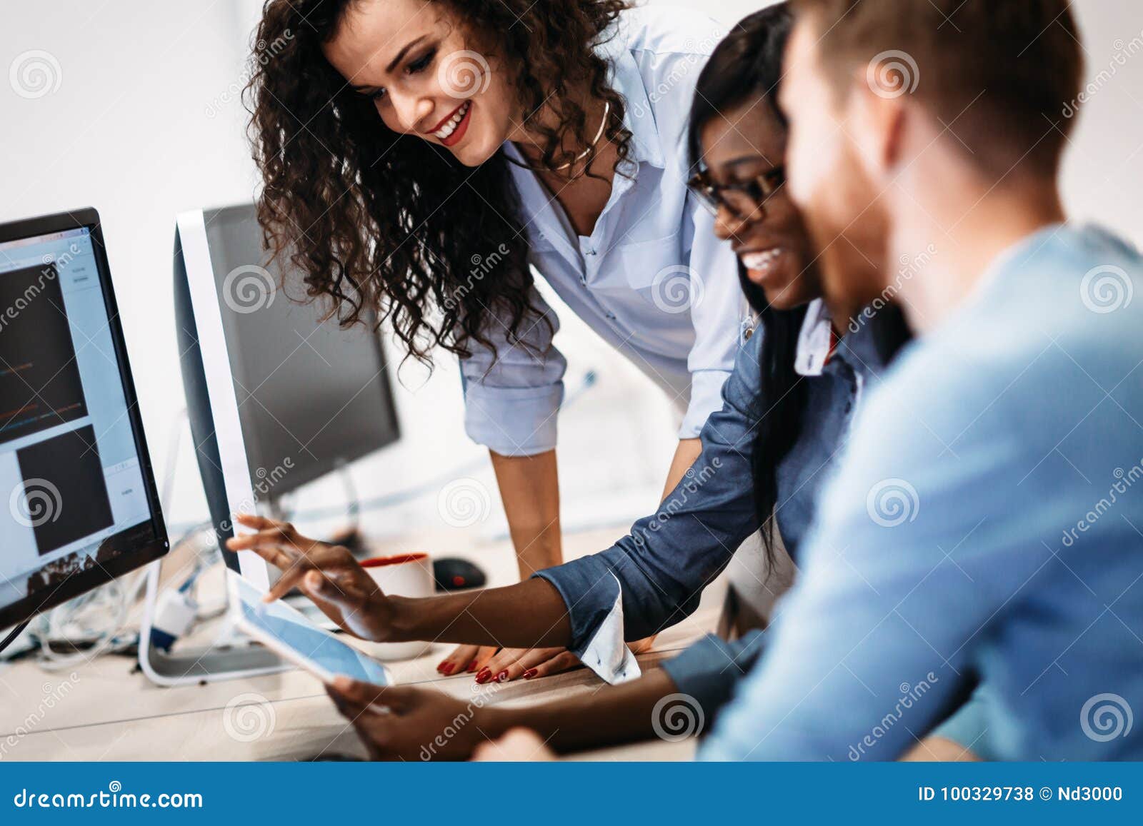 Software Engineers Working on Project and Programming in Company Stock ...