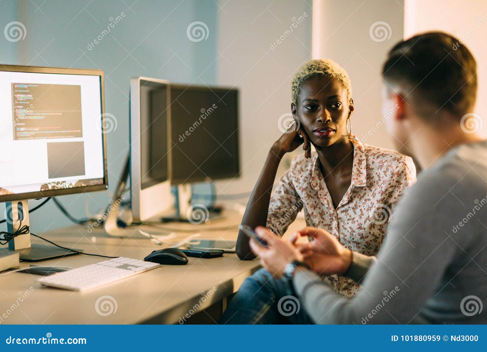 Software Engineers Working on Project and Programming in Company Stock Image - Image of people ...