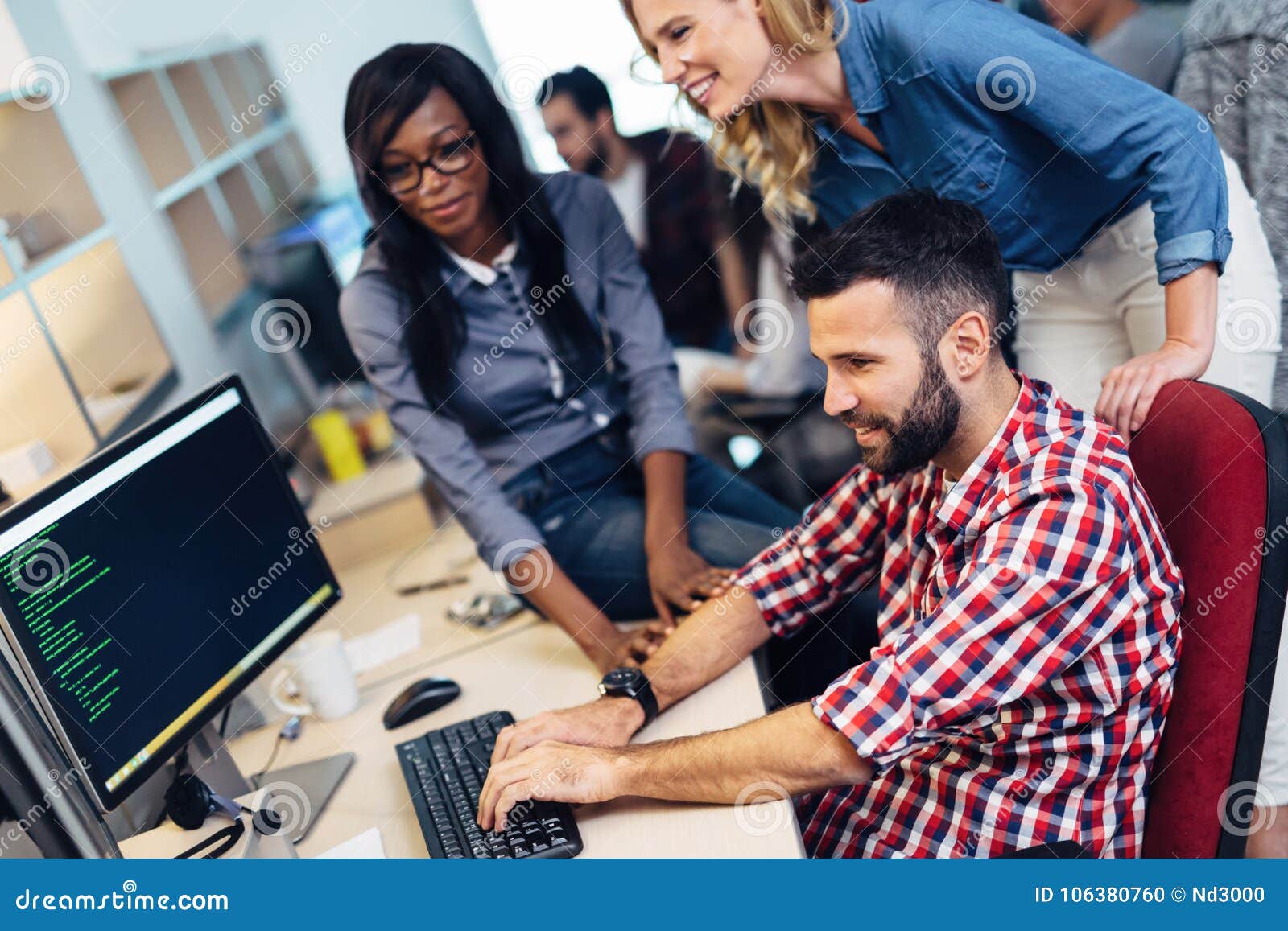 Software Engineers Working on Project and Programming in Company Stock Photo - Image of ...