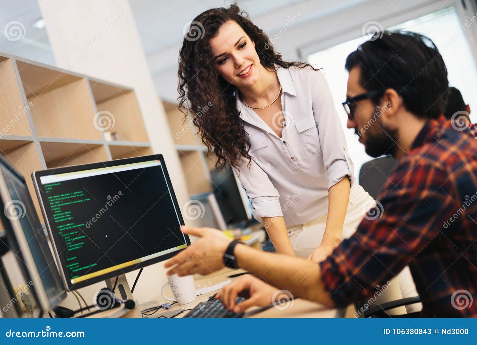 Software Engineers Working on Project and Programming in Company Stock ...