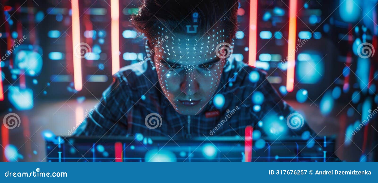 Young Software Programmer in Digital Identity Cyber Security Data ...