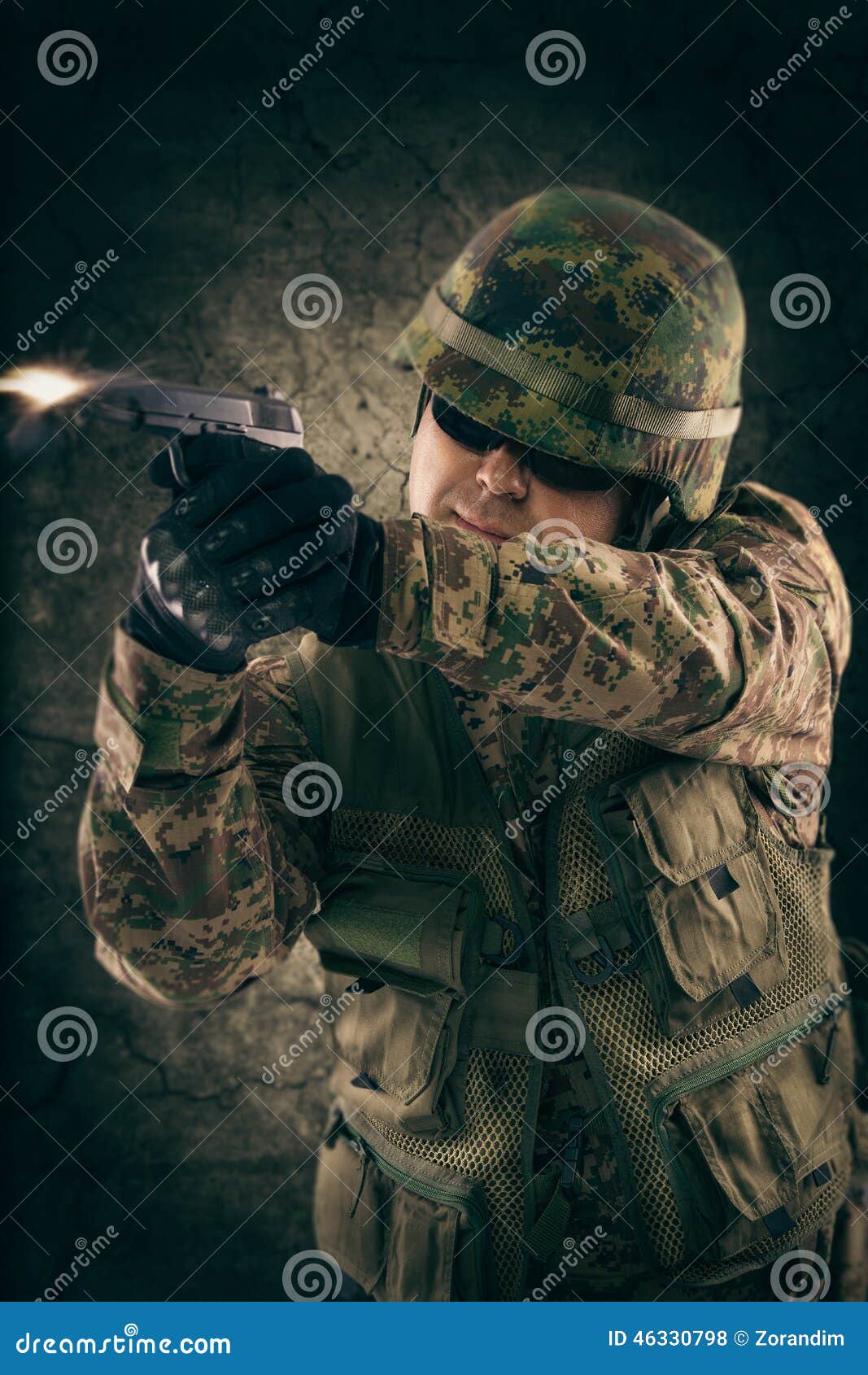 Young soldiers with guns stock photo. Image of marine - 46330798
