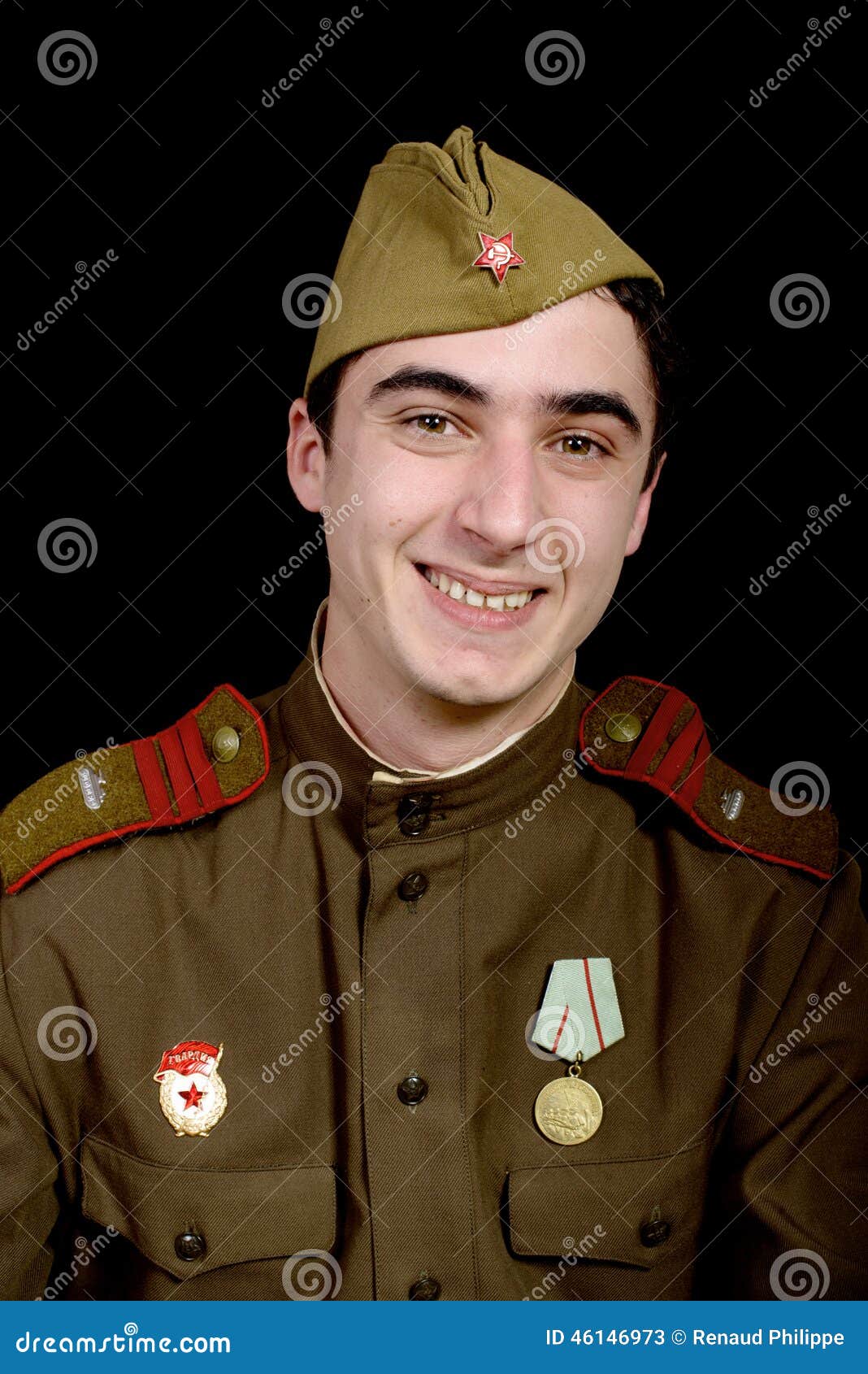 A Young Soviet Soldier Poses for the Photographer Stock Image - Image ...