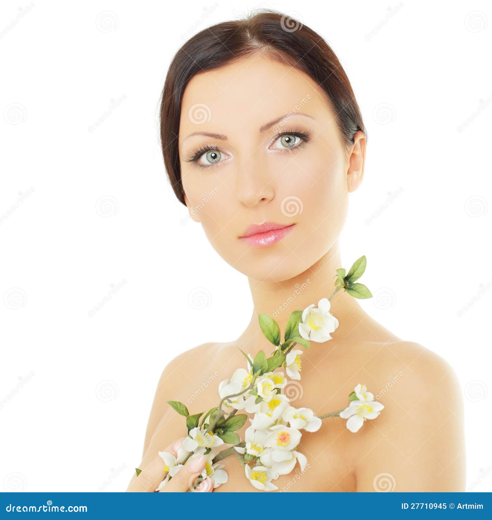 Young spa model stock image. Image of facial, flower - 27710945