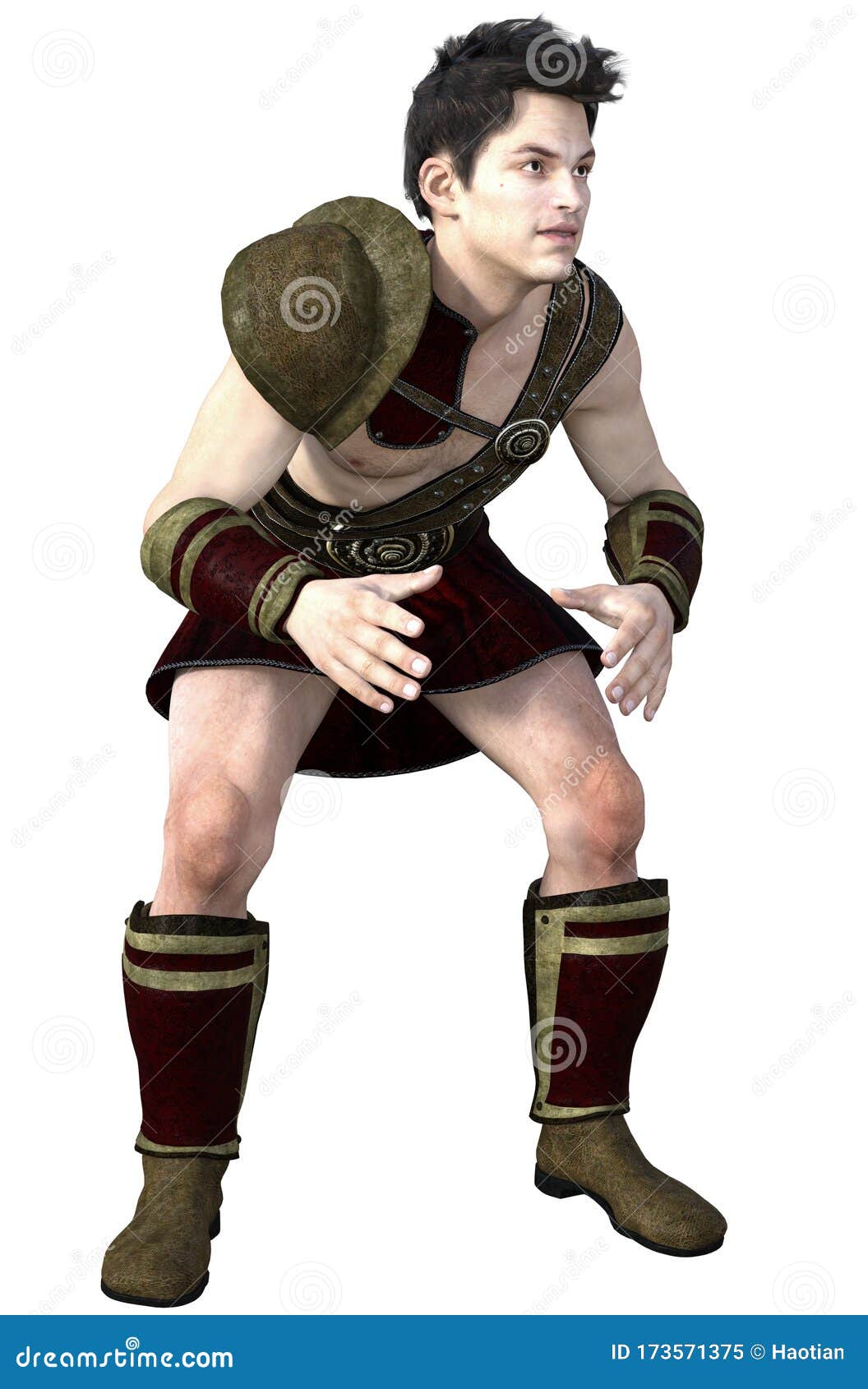 Young Spartan Fighter Posing for Fight Stock Illustration ...
