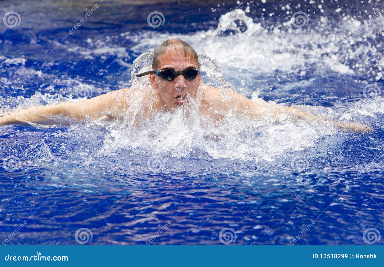 The Young Sports Swimmer in Pool Stock Image - Image of healthy ...