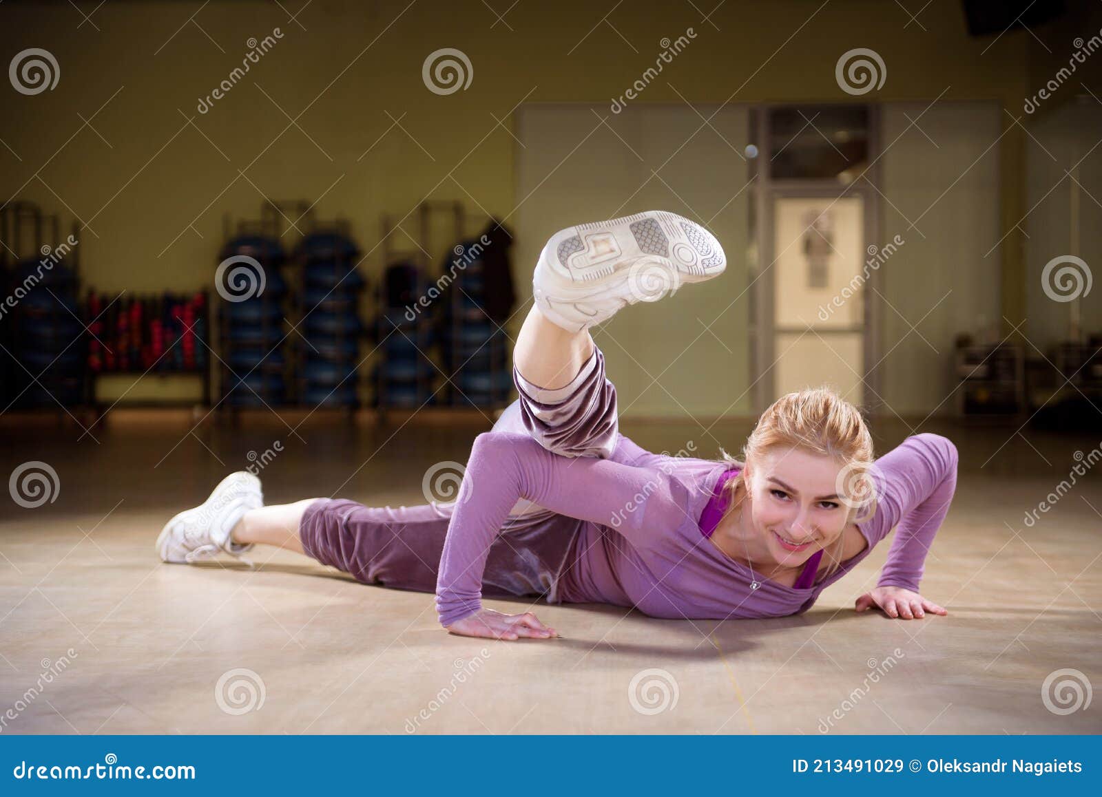 Young Sports Trainer Dancing in the Gym. Stock Image - Image of modern ...