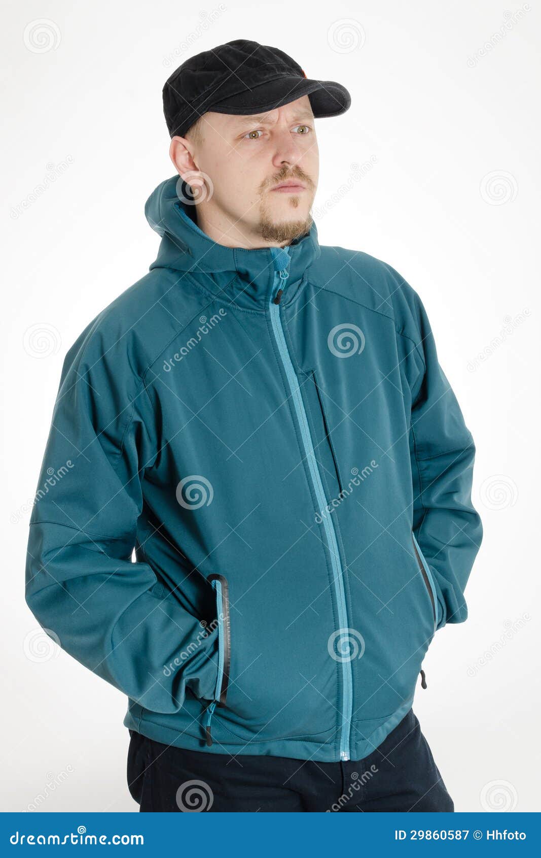 Young Man is Looking at Something Stock Image - Image of freezing ...