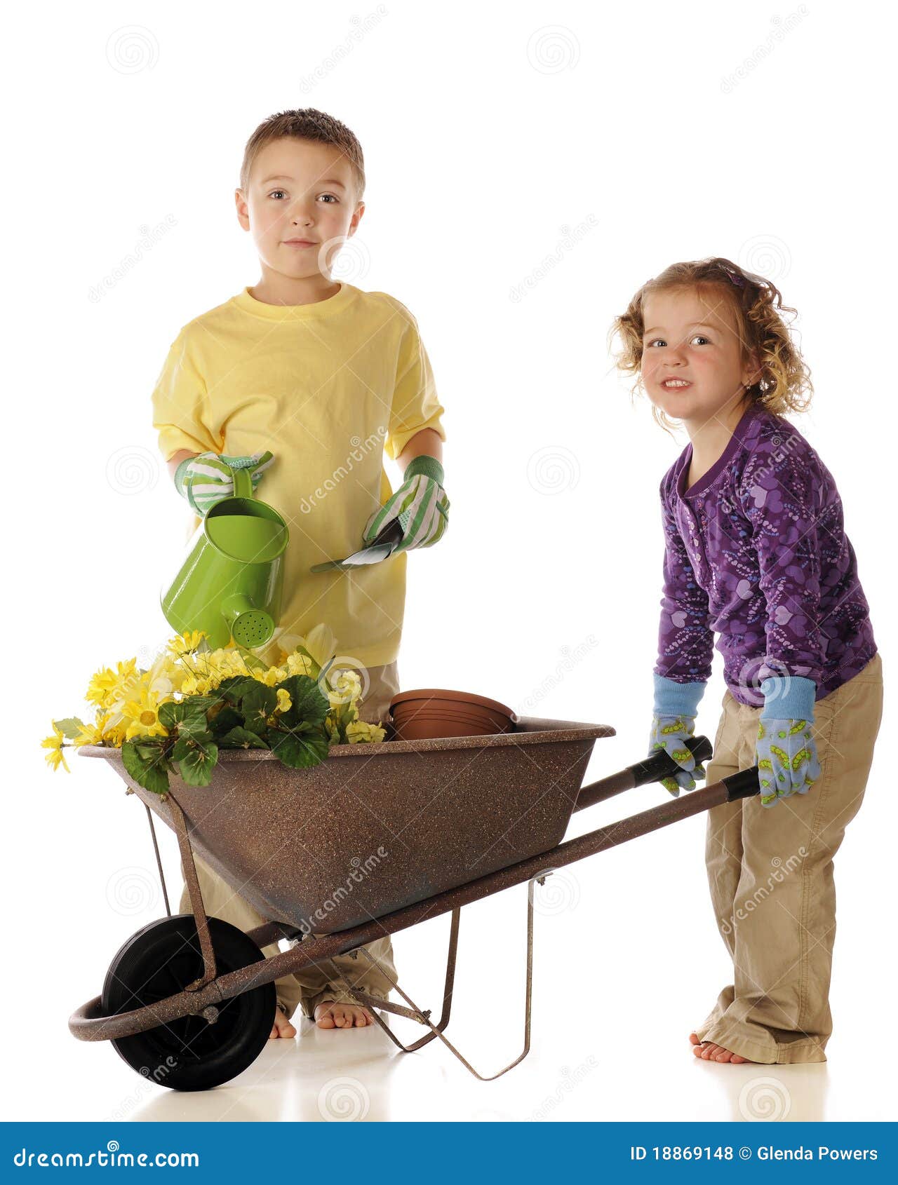 Young Spring Garden Workers Stock Photo - Image of happy, smile: 18869148