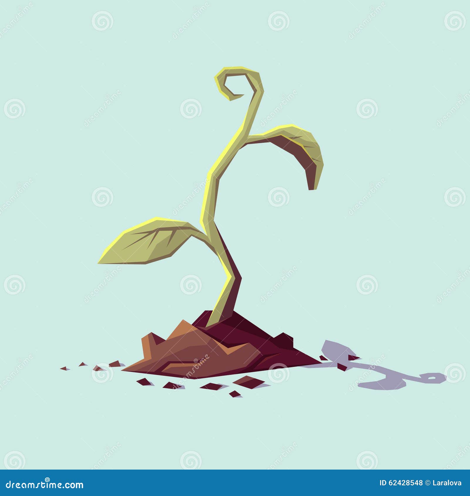 Young Sprout Microgreen Isolated On White Background. Hand Drawn Vector ...