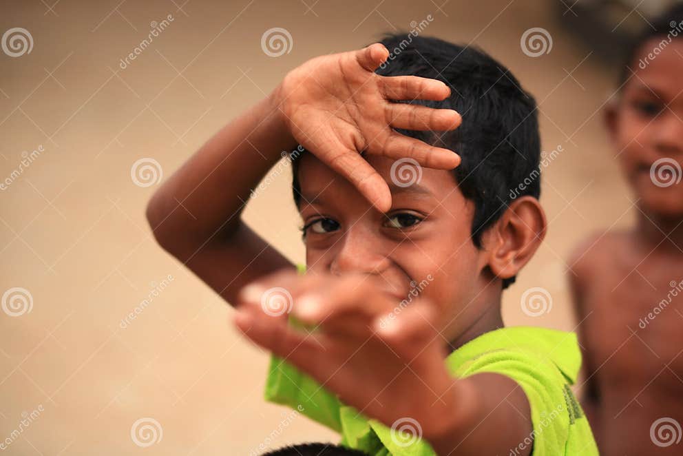 Young Sri Lankan Boy Playing for the Camera Editorial Image - Image of ...