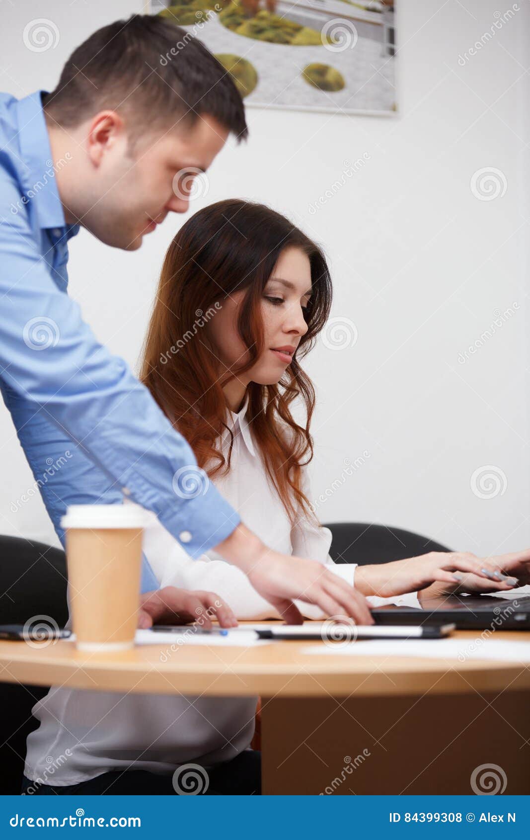Young Staff Work at Computer Stock Photo - Image of notebook, employee ...