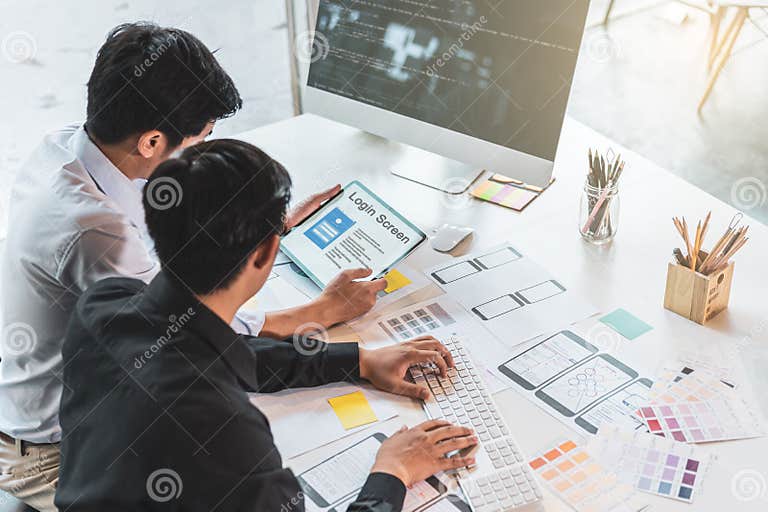 Young Startup Ux Ui Front End Designers Developing Programming and ...