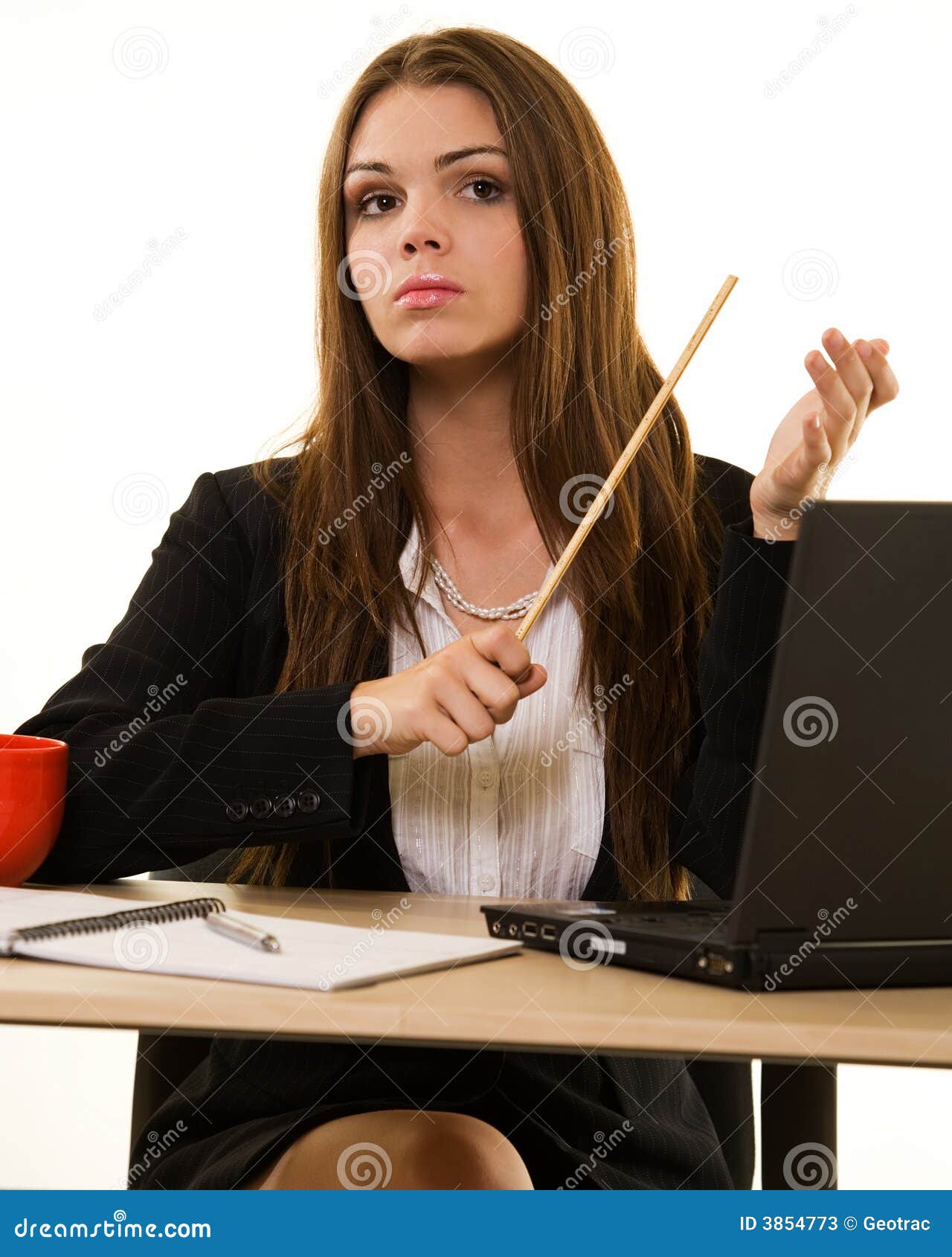 Young stern teacher stock image. Image of business, businesswoman - 3854773