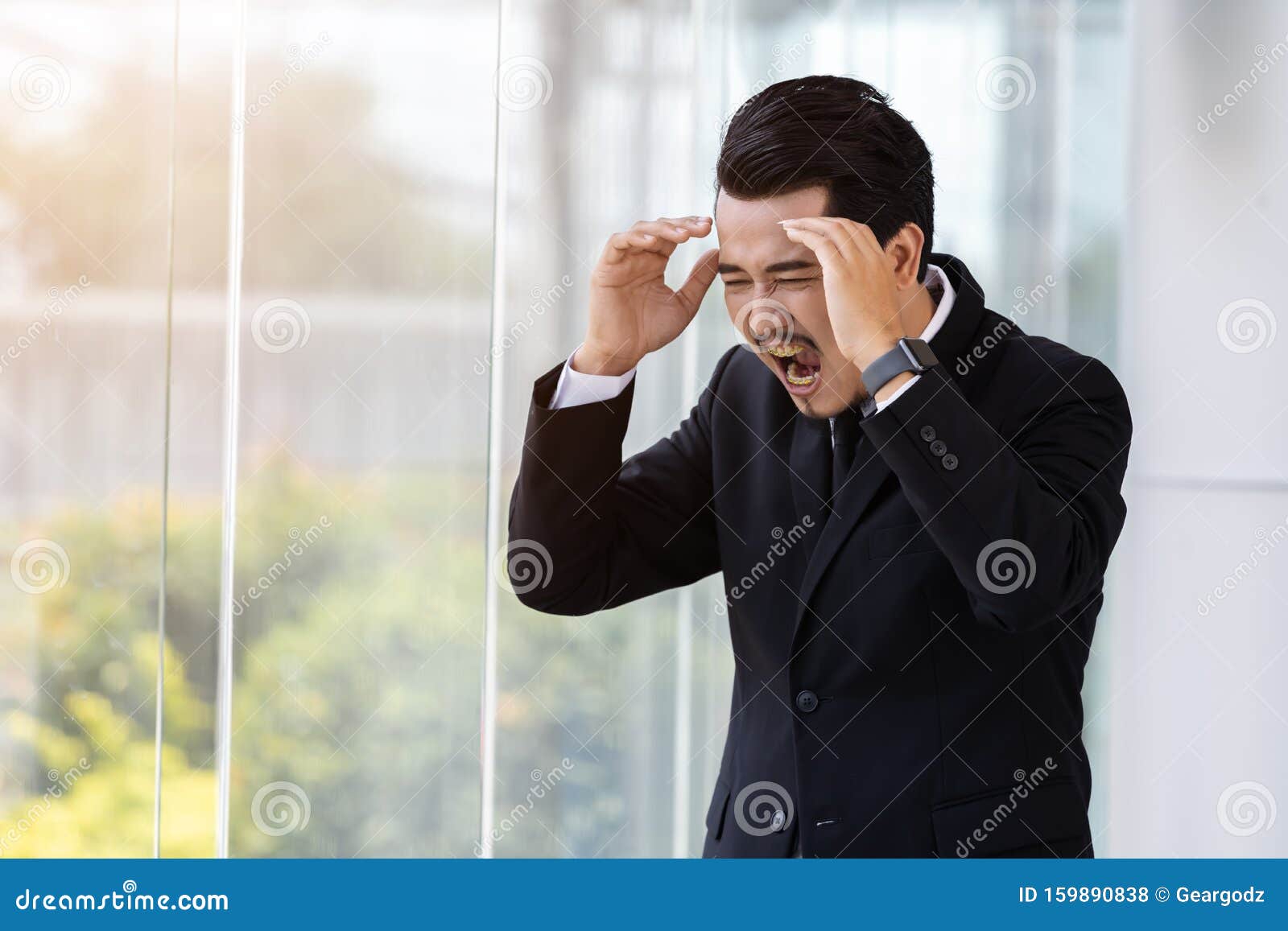 Stressed Business Man Thinking about Problem in Office Stock Photo ...