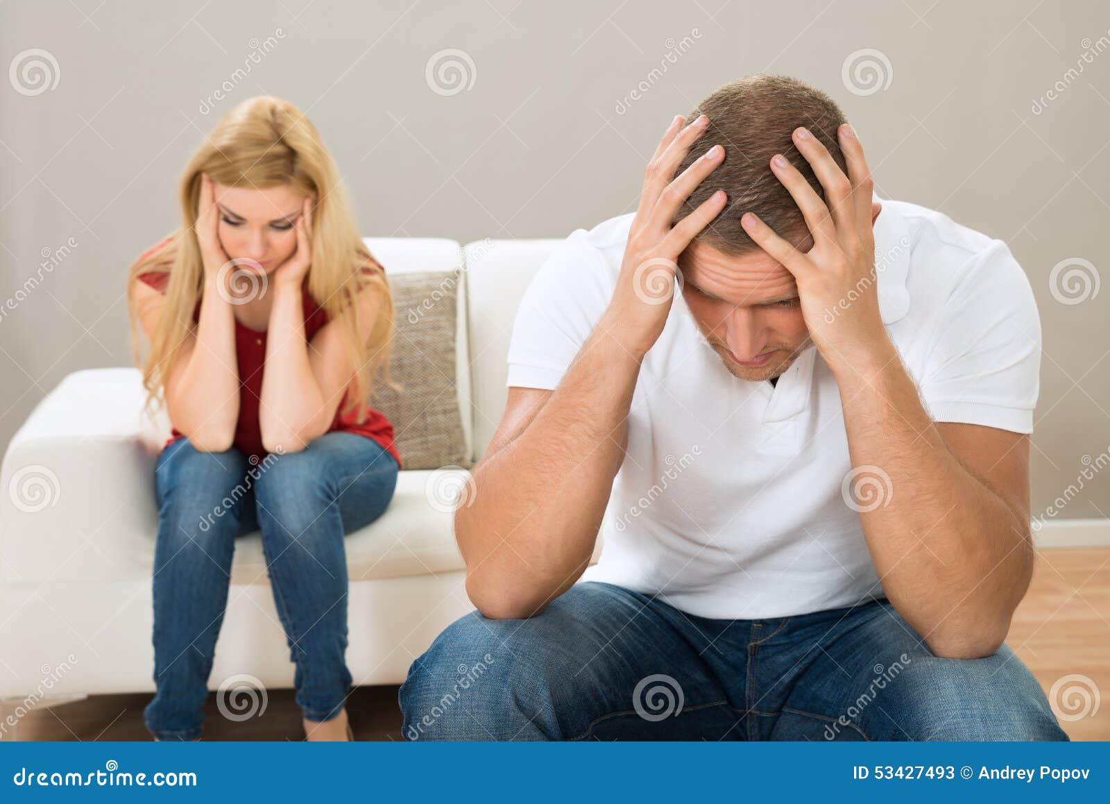 Young stressed couple stock image. Image of house, apartment - 53427493