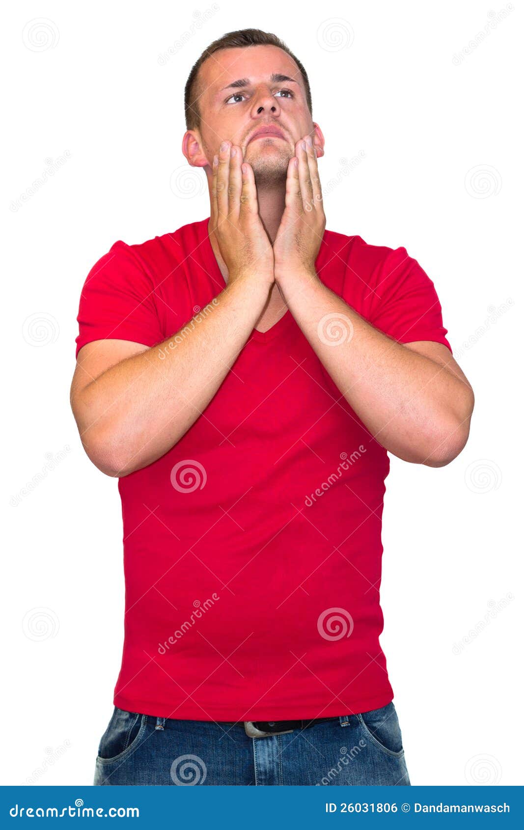 Young Stressed Man stock photo. Image of young, shirt - 26031806