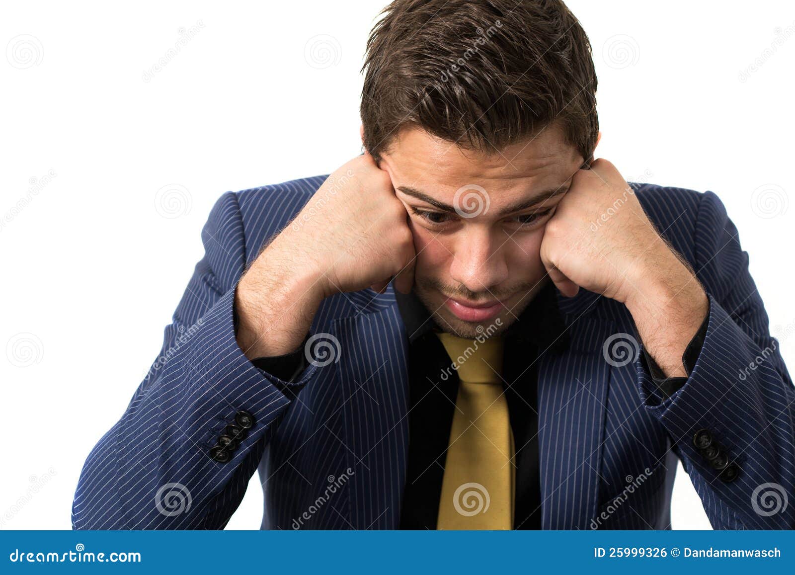 Young Stressed Overwhelmed Man With Piles Of Royalty-Free Stock Photo ...
