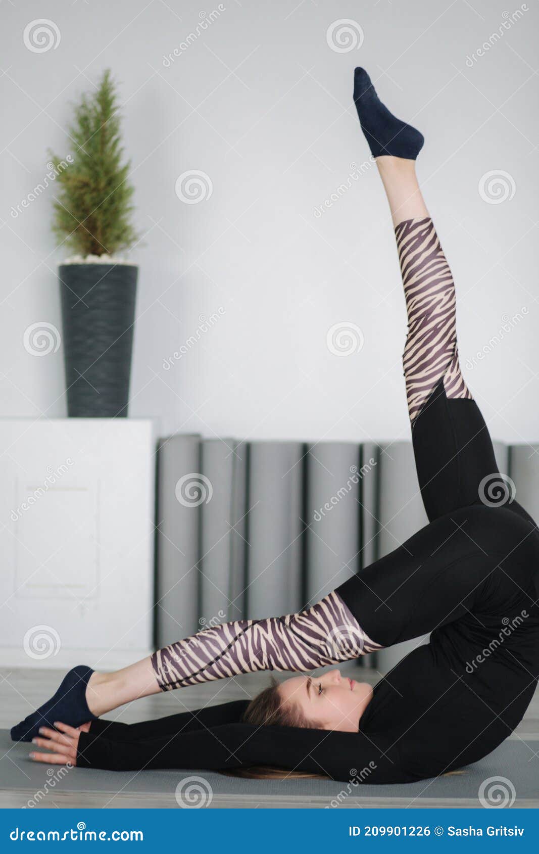 Young Stretching Master Show Differnt Poses for Stretch Stock Photo ...