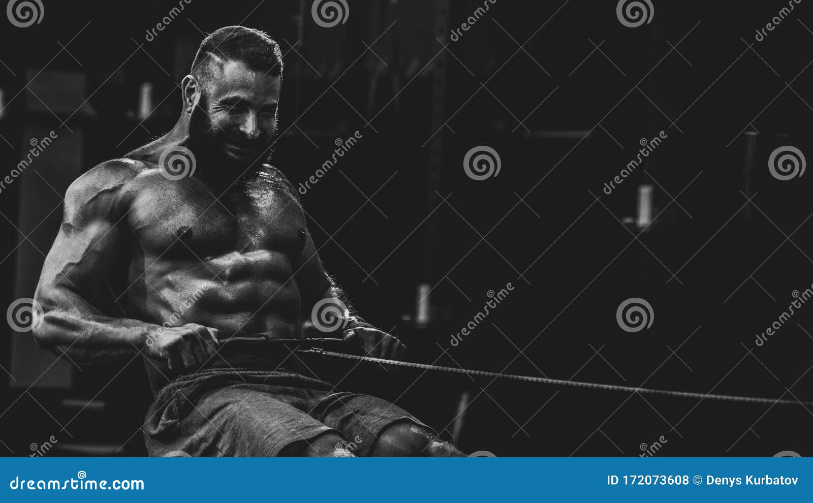 Bearded Bodybuilder Training Stock Photo - Image of muscular, caucasian ...