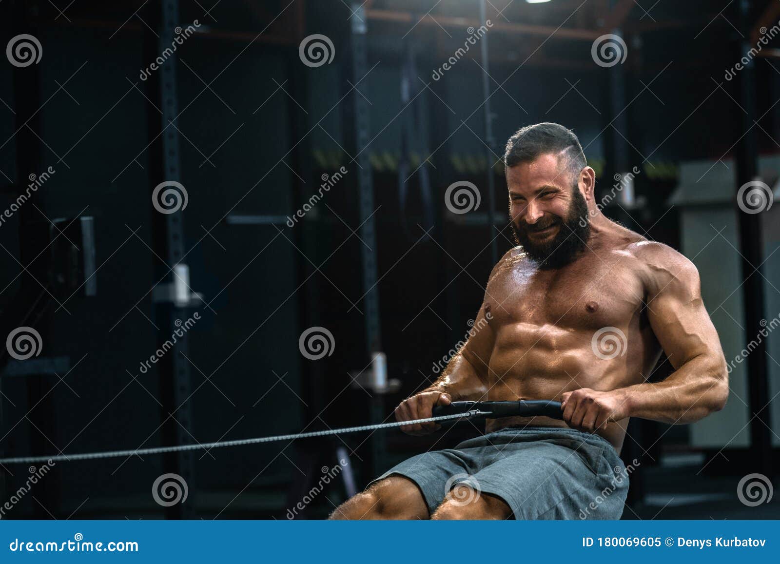 Bearded Bodybuilder Training Stock Image - Image of lifestyle, body ...