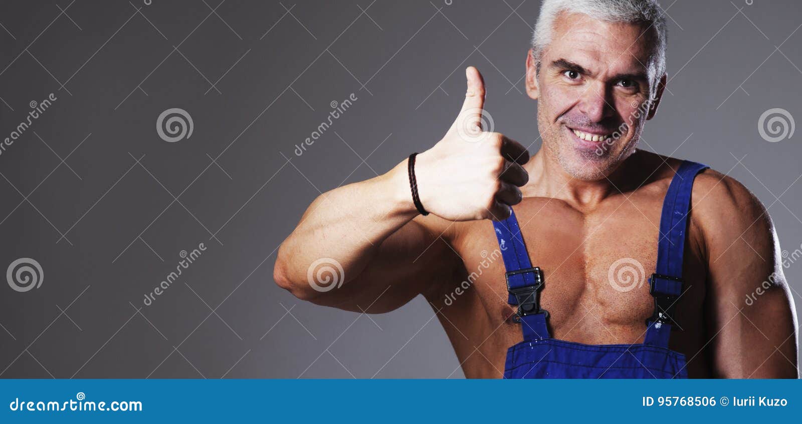 Young Strong Handsome Man Builder with Muscular Athletic Strong Stock ...