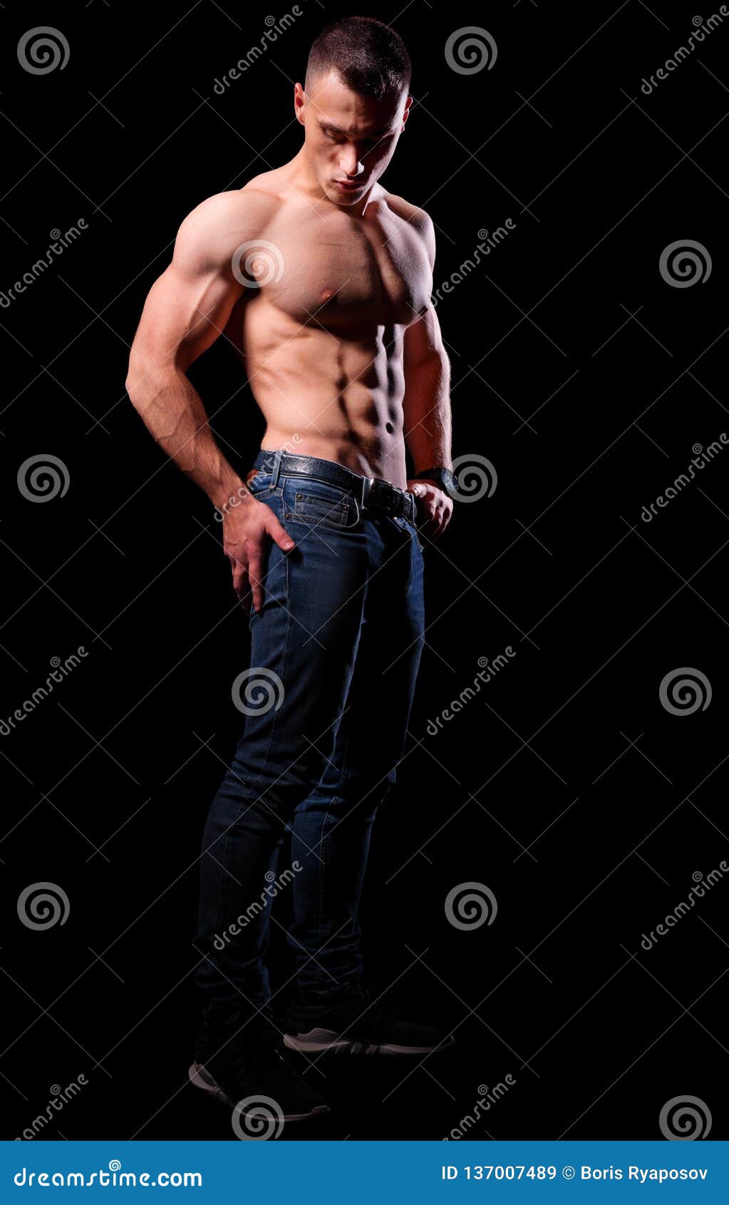 Young strong man isolated stock image. Image of model - 137007489