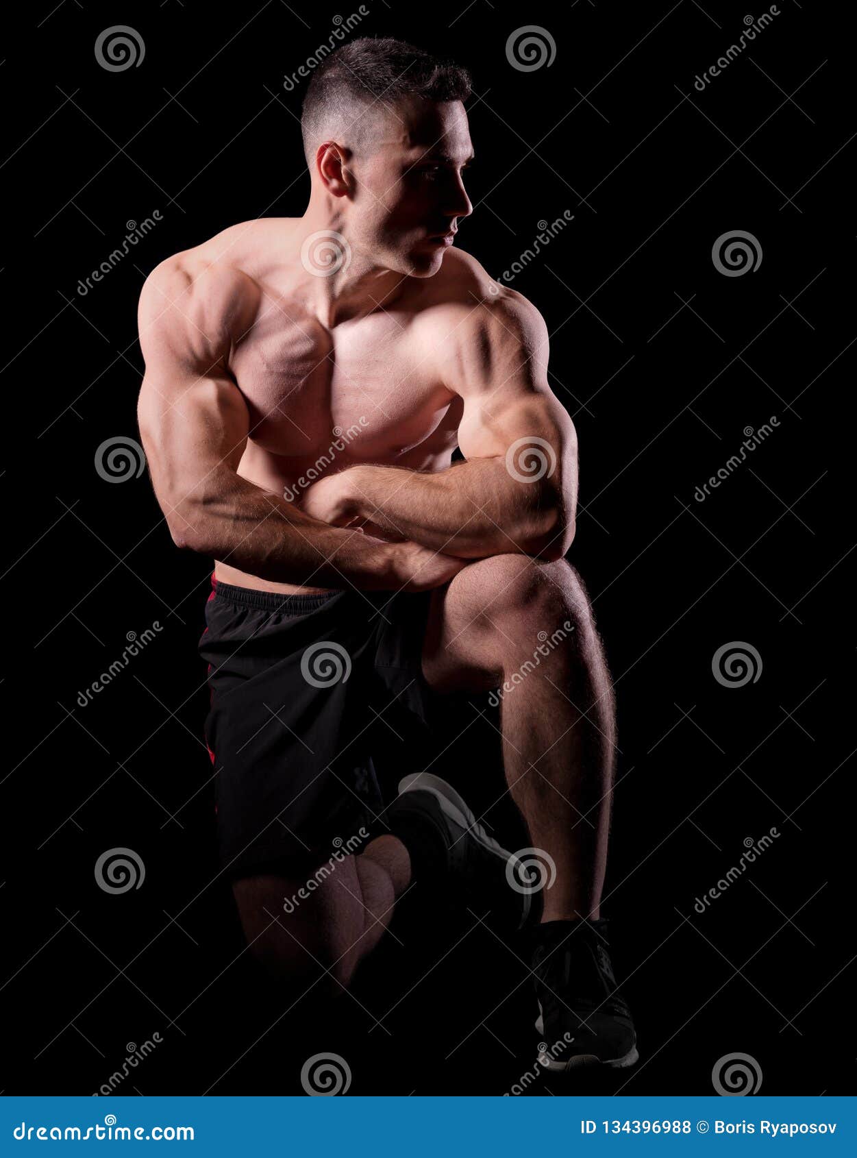 Young strong man isolated stock photo. Image of bodybuilder - 134396988