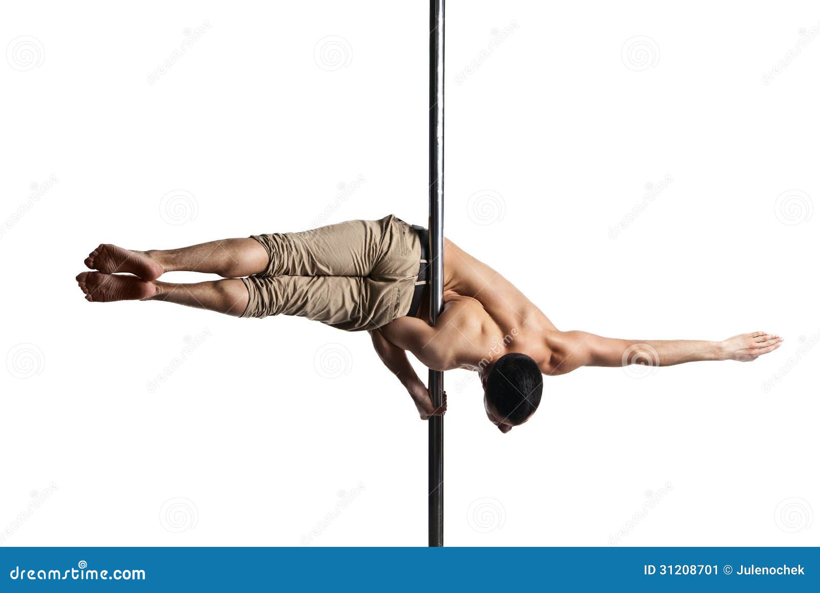 Young Strong Pole Dance Man Isolated Stock Image Image Of Dancer