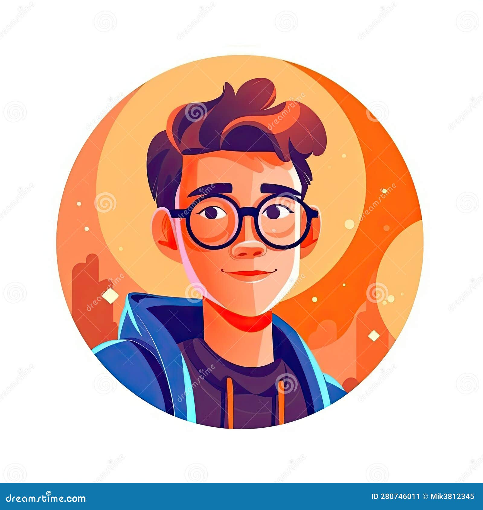 Young student avatar. stock illustration. Illustration of person ...