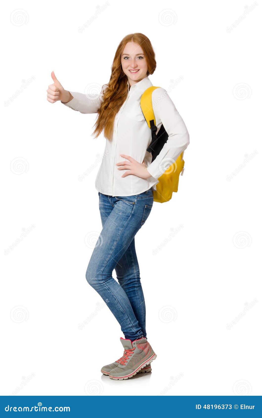 Young Student with Backpack Isolated Stock Image - Image of student ...